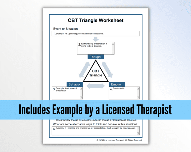 CBT Triangle Worksheet (PDF) - Therapists Market