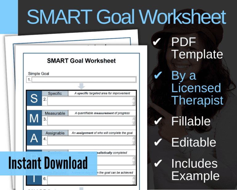 SMART Goals Worksheet (PDF) - Therapists Market