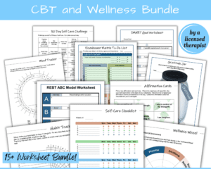 CBT and Wellness Worksheet Bundle by a Licensed Therapist