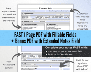FAST Progress Note Template by a Licensed Therapist