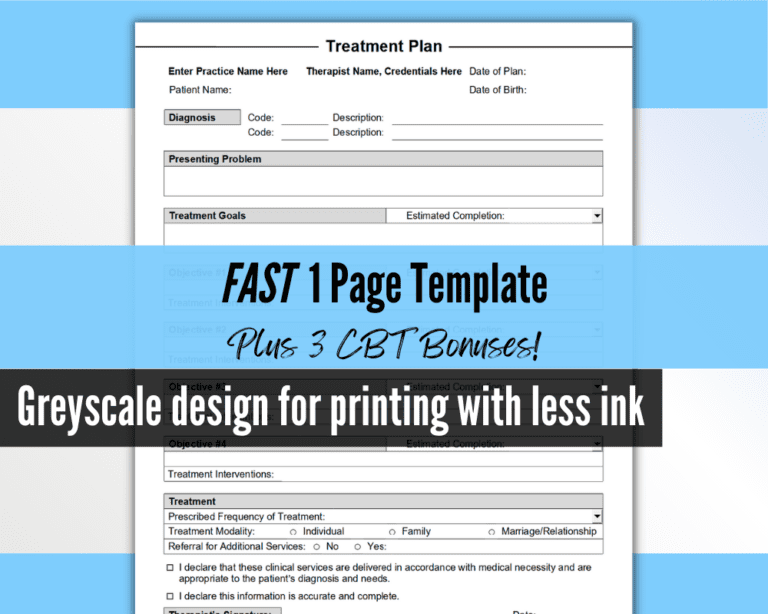FAST Treatment Plan Template by a Licensed Therapist