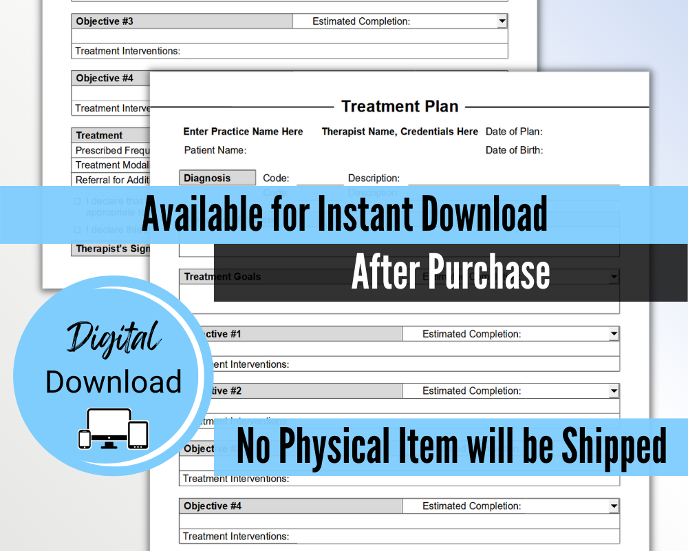 FAST Treatment Plan Template by a Licensed Therapist
