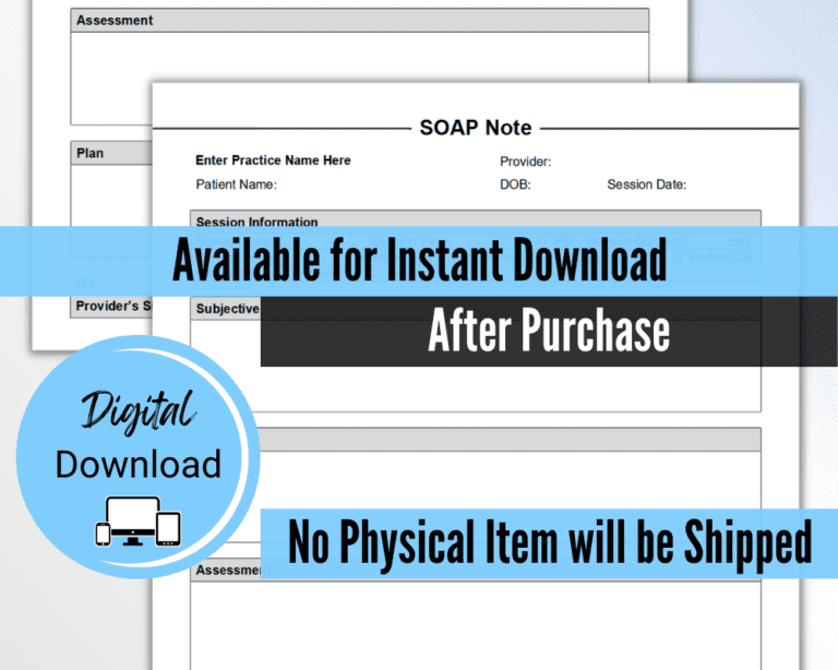Simple SOAP Note Template by a Licensed Therapist